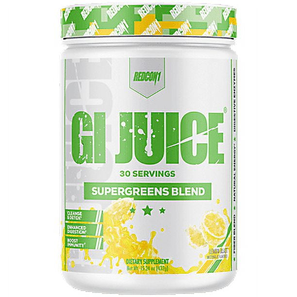 Redcon1 GI Juice, Supergreens Blend, Lemon Blast, 15.24 oz (432 g ...