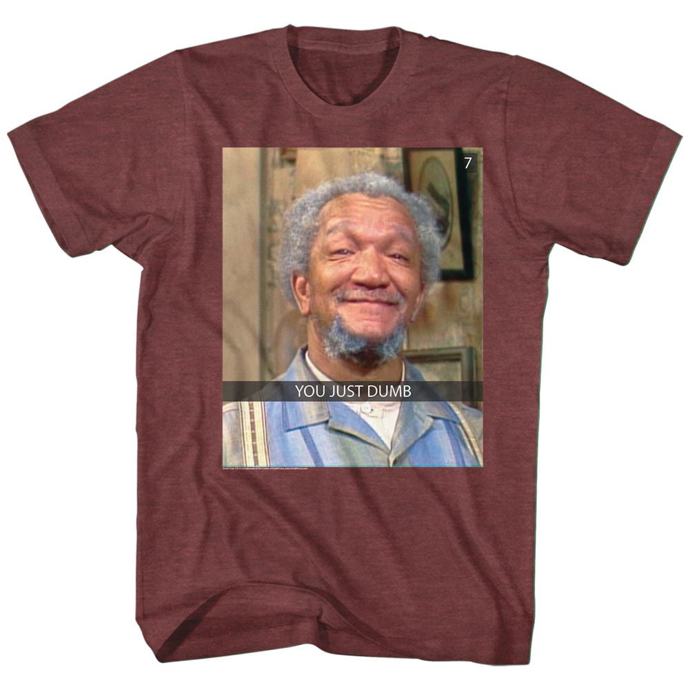 Redd Foxx You Just Dumb Snap Vintage Maroon Heather Adult T-Shirt M ...