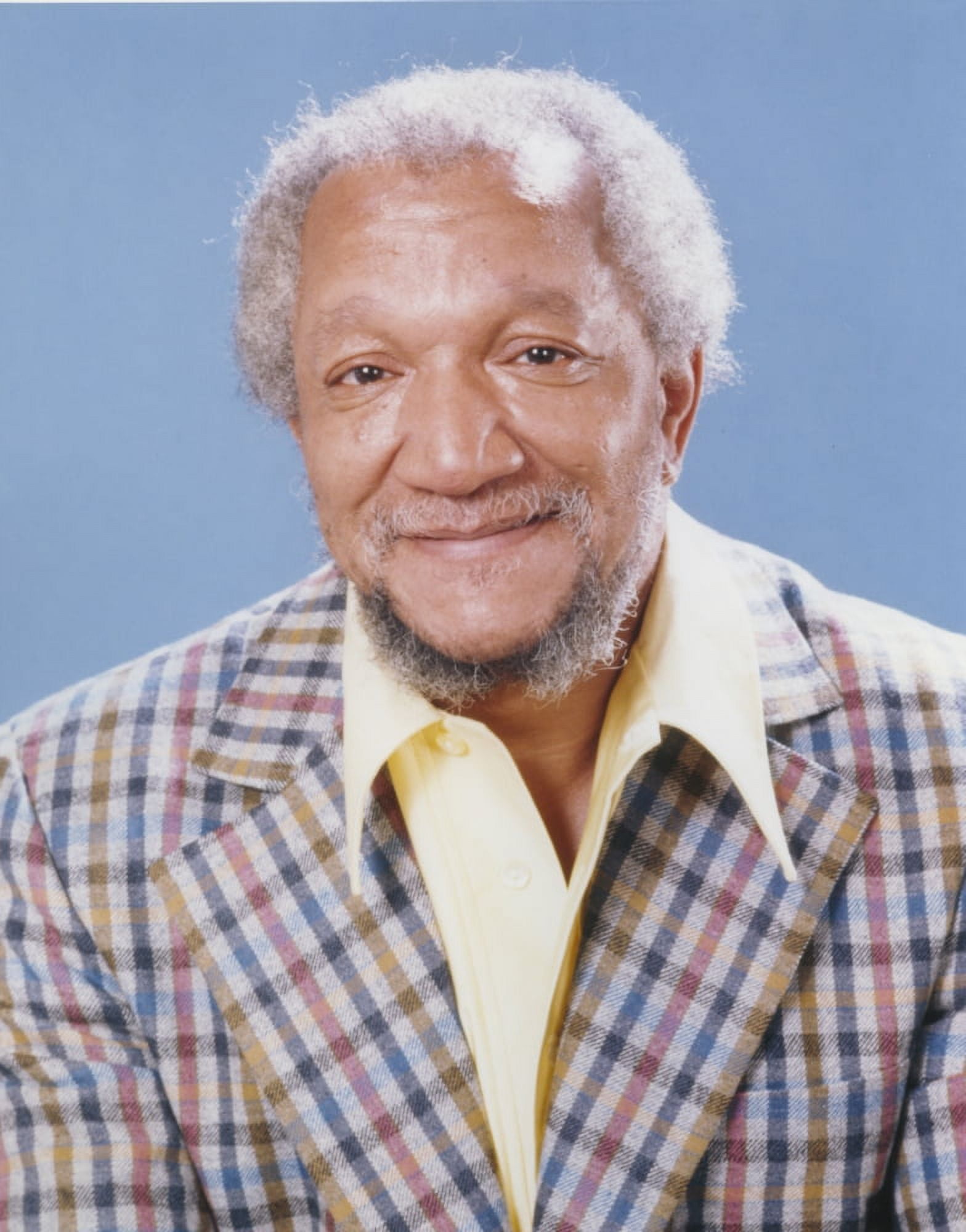 Redd Foxx in Checkered Coat Skyblue Background Portrait Photo Print (24 ...