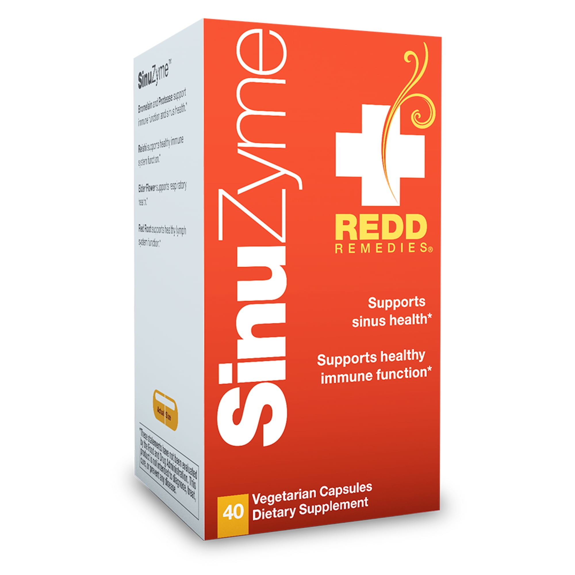 Redd Remedies, SinuZyme, Sinus and Immune Support, 40 Capsules ...