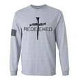 Redeemed Cross Nails Mens Christian American Flag Sleeve T-shirt Long ...