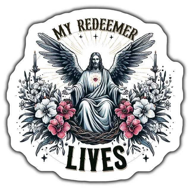My Redeemer Lives Christian Sticker, Jesus Sticker, Inspirational ...