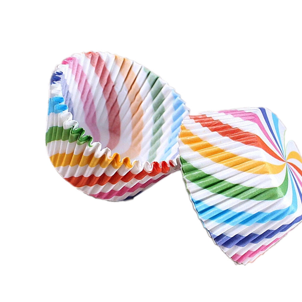 Redempion 100 Pieces Colorful Cupcake Paper Case Stand Muffin Liner ...