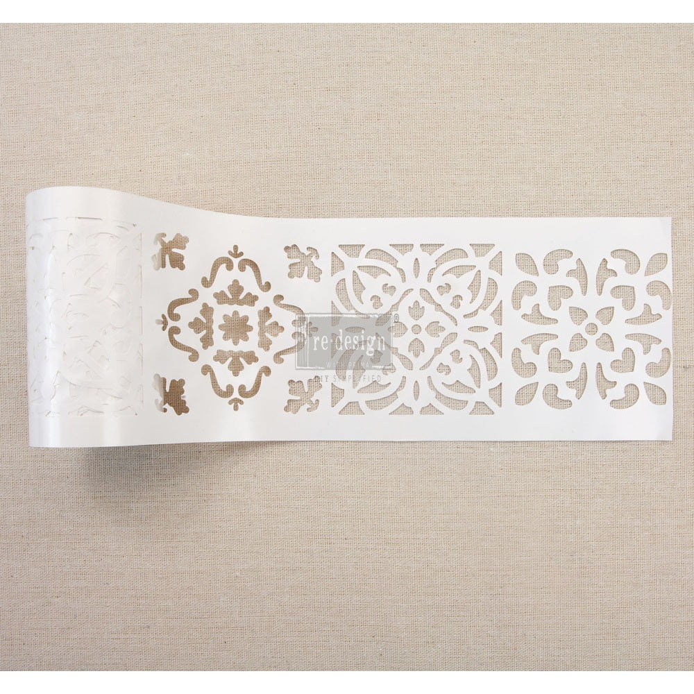 Redesign Stick & Style Stencil Roll 4"X15yd-Casa Blanca Tile - Walmart.com