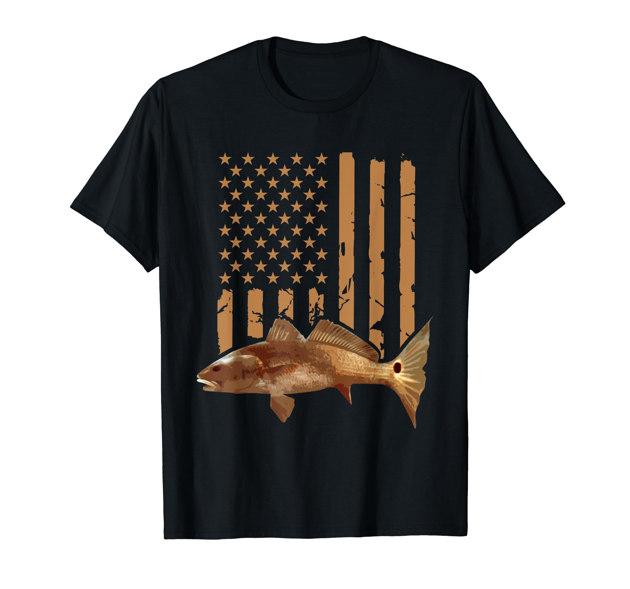 Redfish Fishing Red Drum Tailing Usa American Flag Fisherman Nature ...