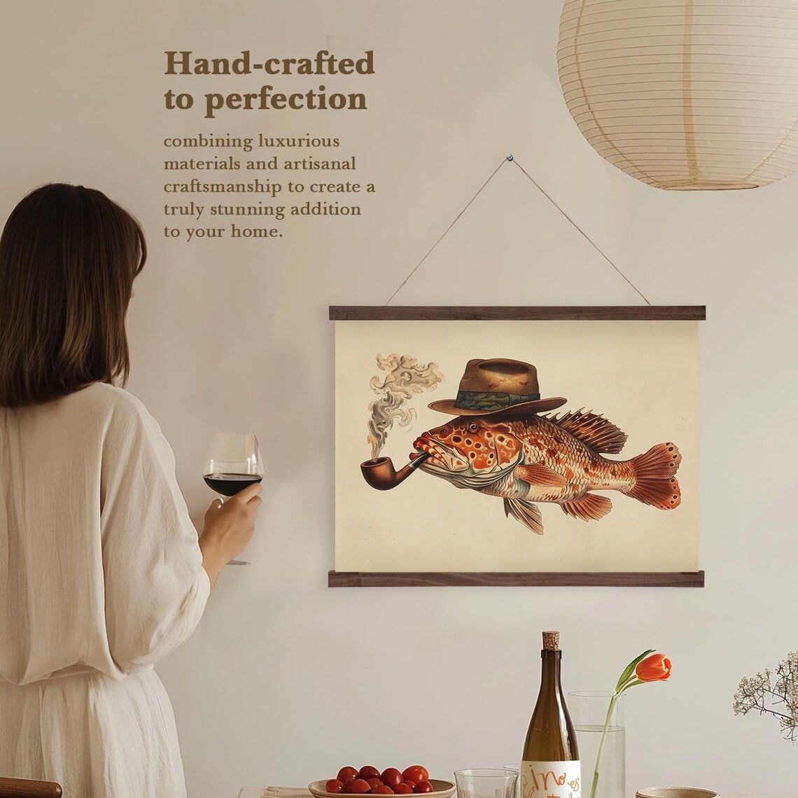 Redfish Wall Hanging With Smoking Pipe And Hat - Fish Art Coastal Home ...