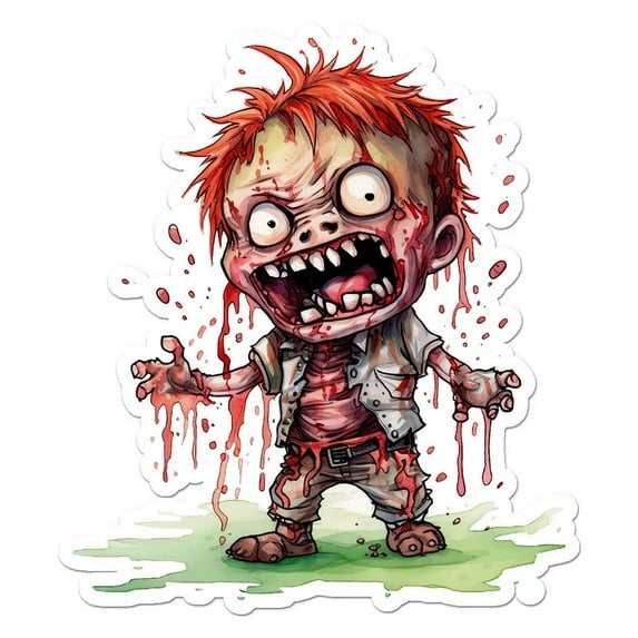 Redhead Zombie Boy Sticker Phone Decal Water Bottle Stickers Car Decals ...