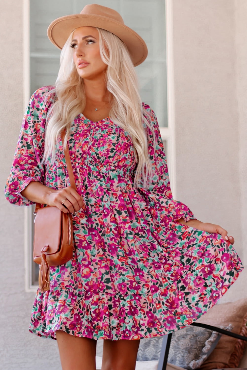 Redhotype V-Neck Boho Chic Floral Dress – Spring/Summer Soirees ...