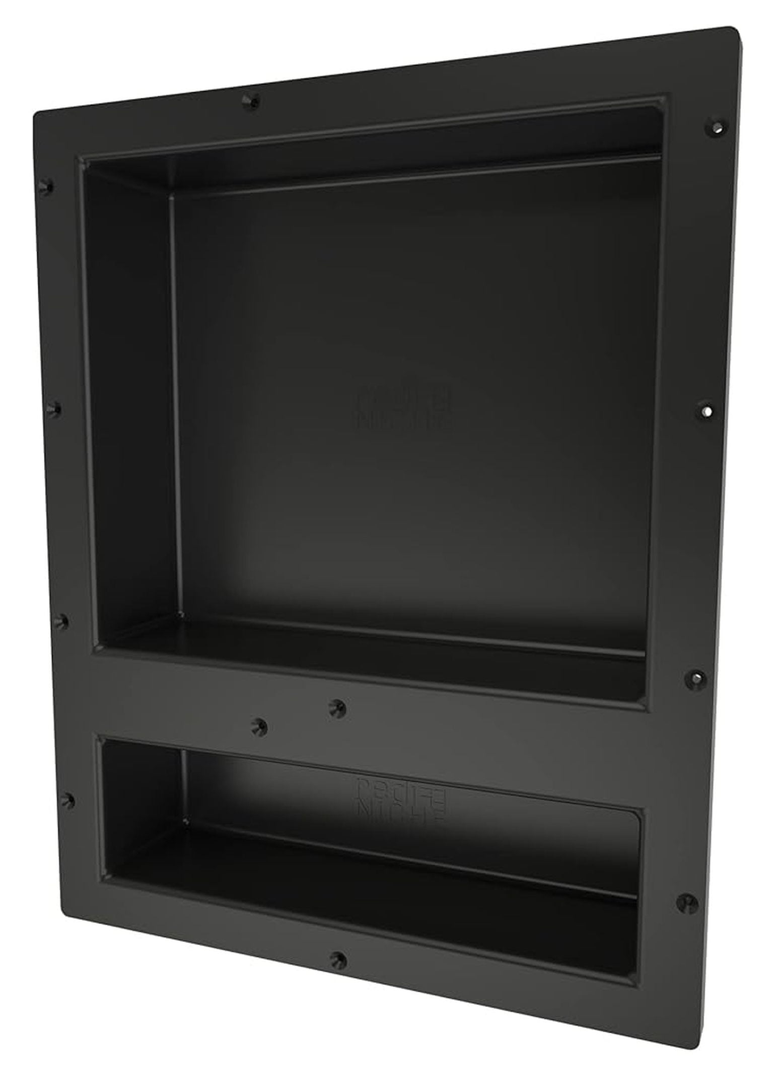 Redi Niche Double Recessed Shower Shelf – Black, Two Inner Shelves with ...
