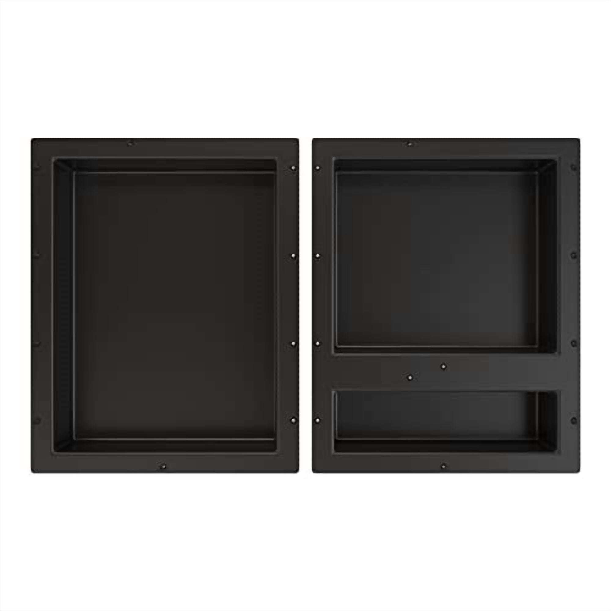 Redi Niche Triple Niche Recessed Shower Shelf- Black, Three Inner ...