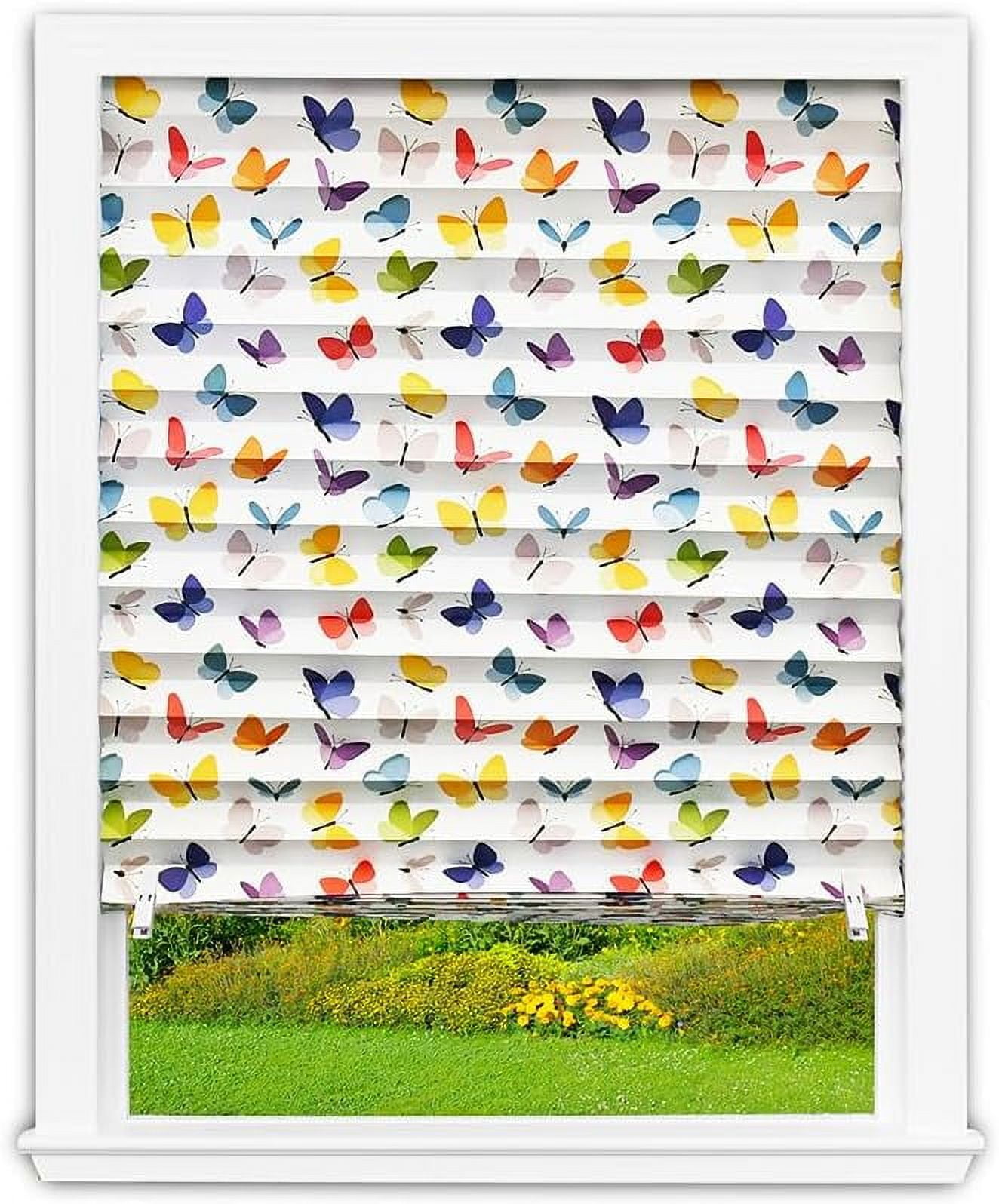 Redi Shade No Tools Light Filtering Paper Window Shades Butterflies ...