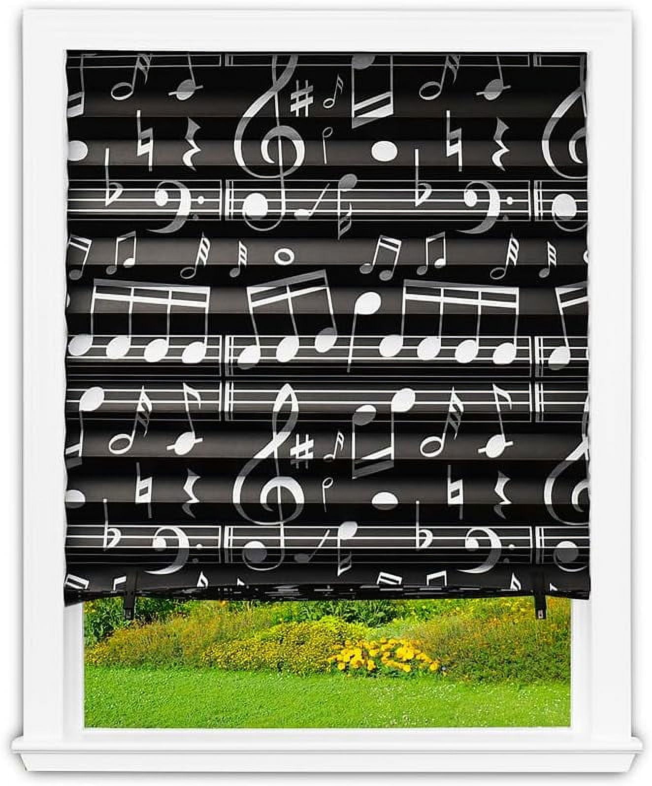 Redi Shade No Tools Original Blackout Pleated Paper Shade Music, 36" x ...