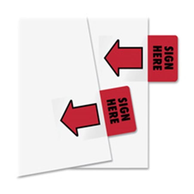 Redi-Tag RTG Sign Here Flag- 1.69 in. x 1 in.- 50 Flags-PK- Red ...