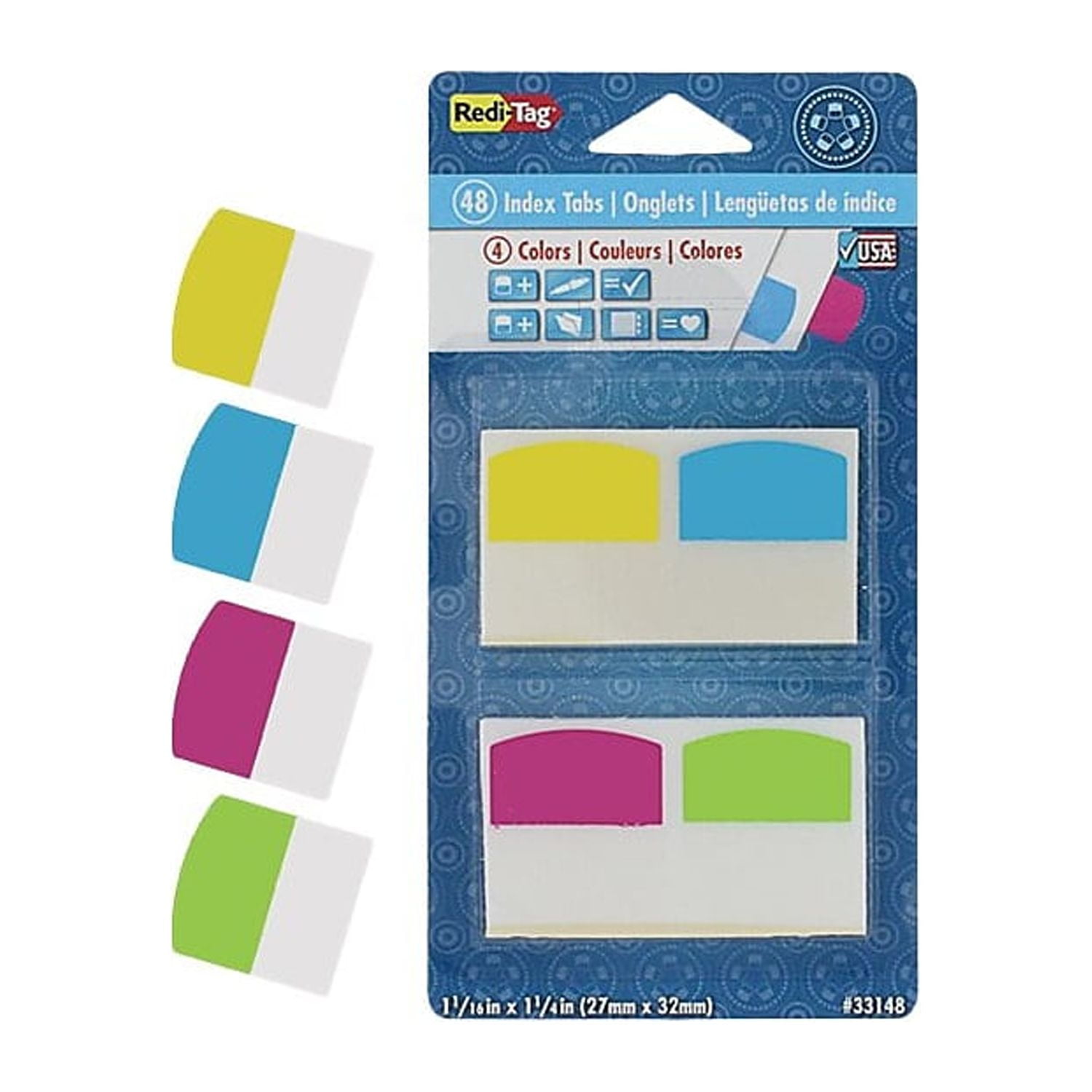 Redi-Tag Tabs Assorted Colors 1.06" Wide 48/Pack (33148) 395508 ...