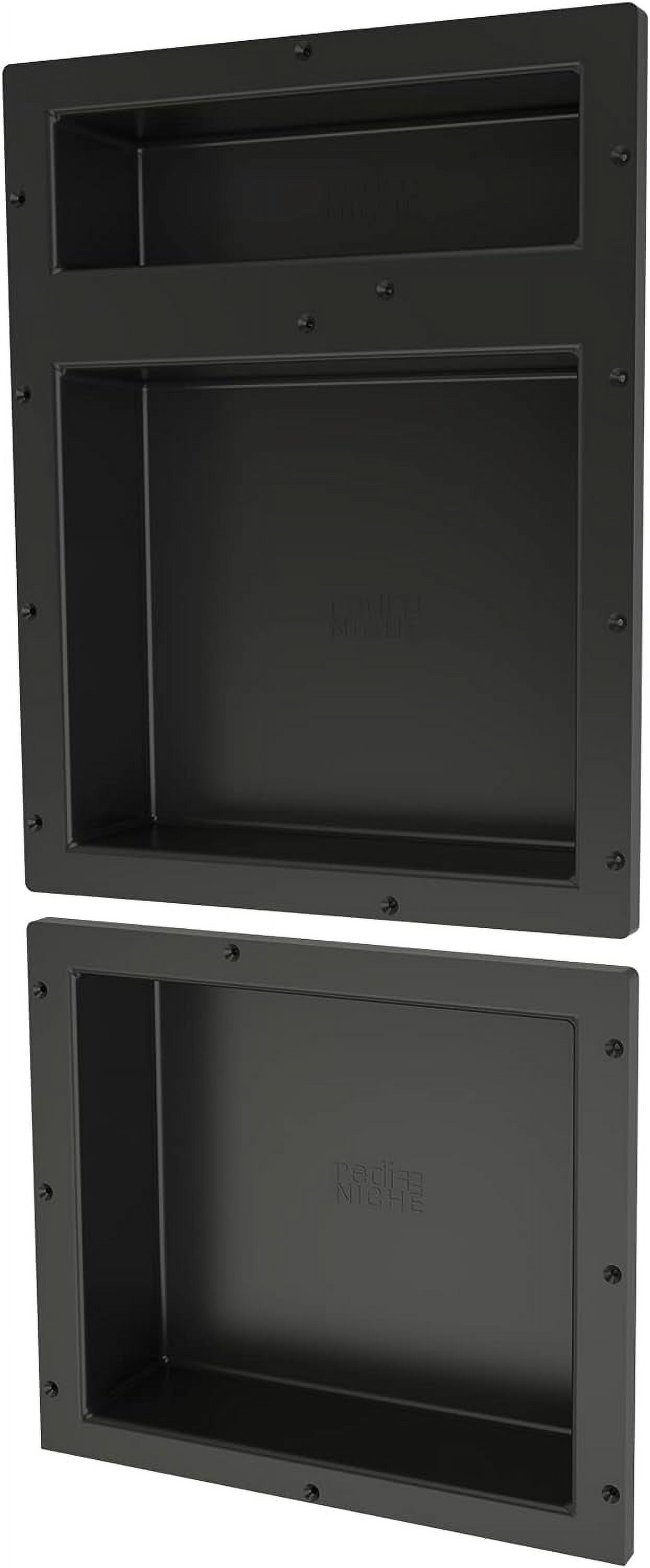 Redi Triple Recessed Shower Shelf- Black, Three Inner Shelves, 16-Inch ...