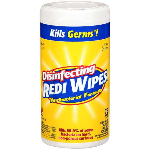 Redi Wipes Lemon Antibacterial Formula Disinfecting Wipes, 75 Count ...