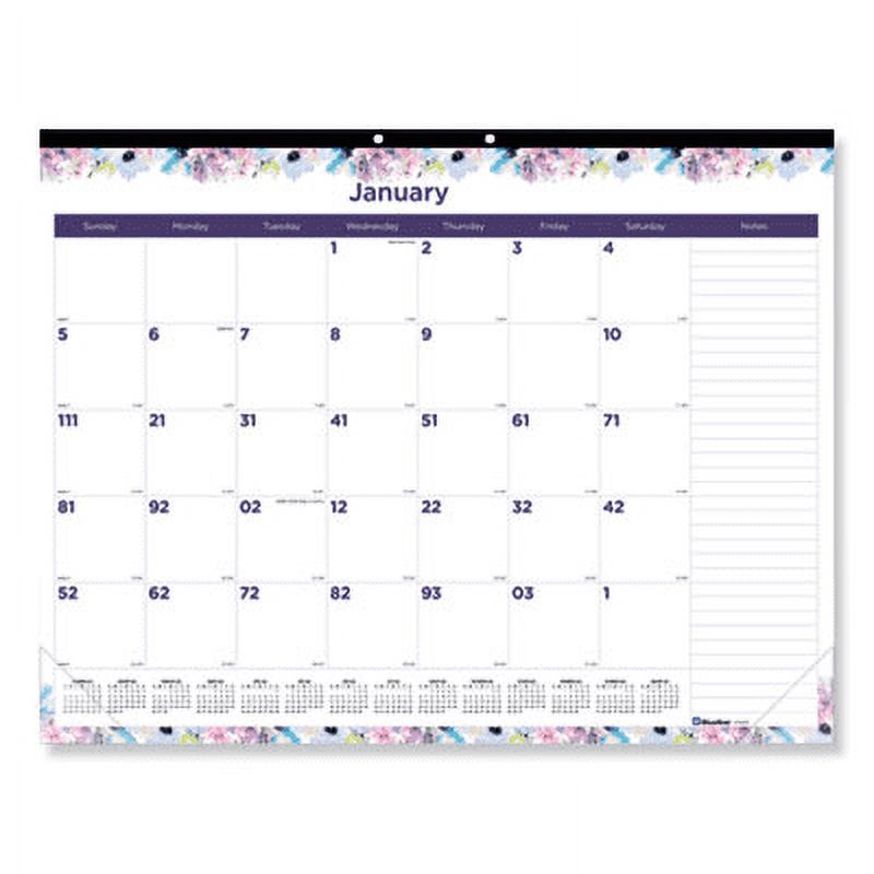 Rediform-1PK Passion Monthly Deskpad Calendar, Floral Artwork, 22 X 17 ...