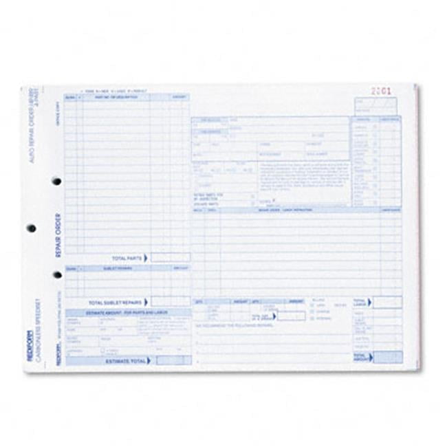 Rediform Auto Repair Order 8-1/2 x 11 Four-Part 50 Loose Form Sets Pack ...