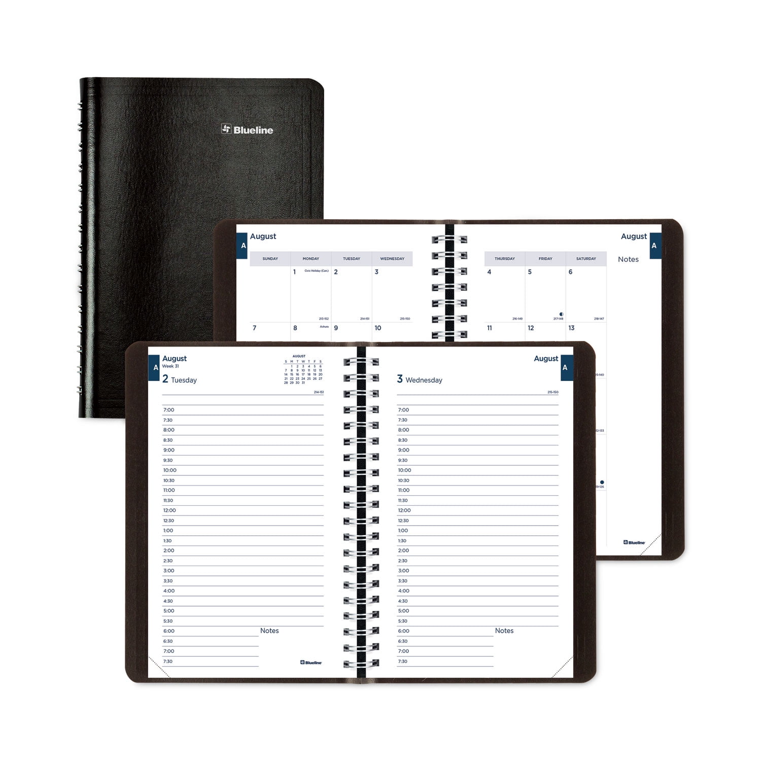 Rediform Daily/Monthly Planners & Appointment Book, 8" x 5", Black, 365 ...