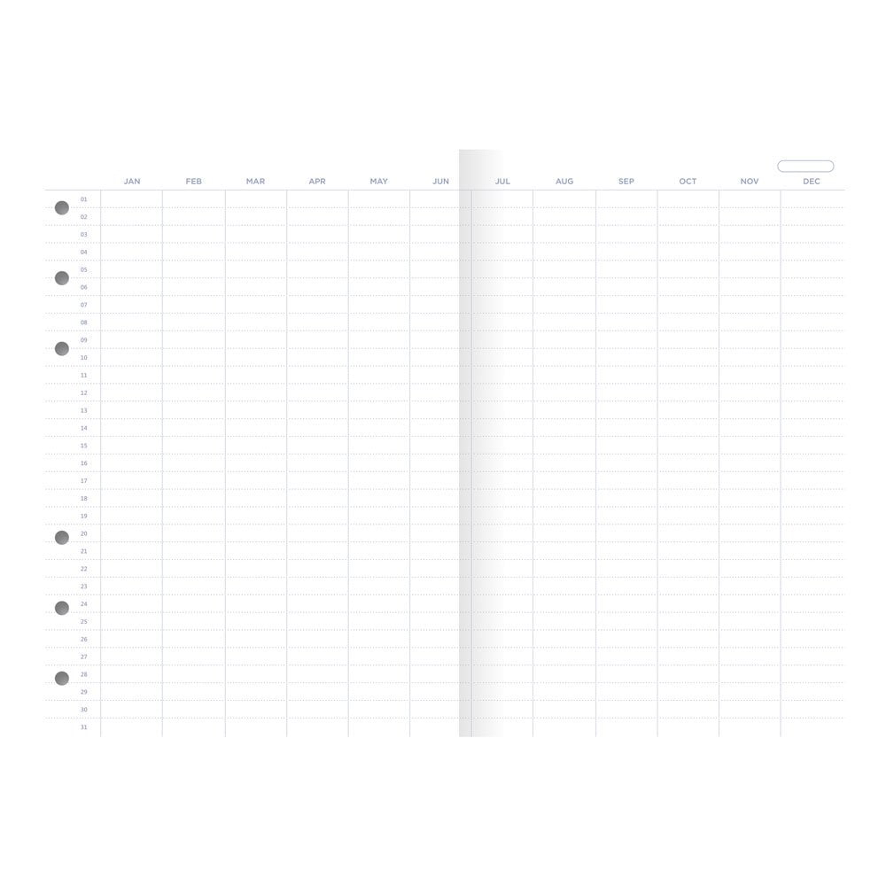 Filofax Clipbook Undated Yearly Planner Refill, A5 (8.25" x 5.75") 5 ...