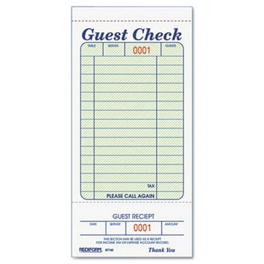 [500] Gorilla Supply Guest Check Book 3.4" x 6.73" Server Notepads ...
