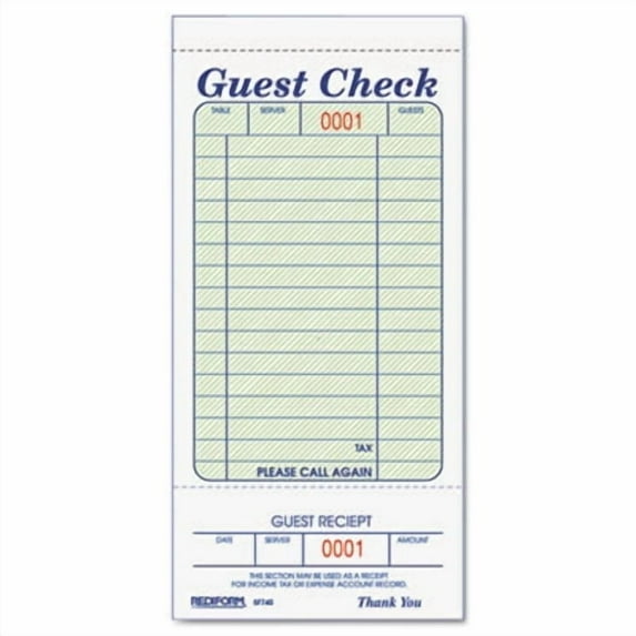 Rediform Guest Check Book - Walmart.com
