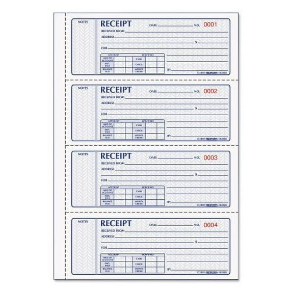 Rediform Money Receipt Book, FormGuard Cover, Three-Part Carbonless, 7 ...