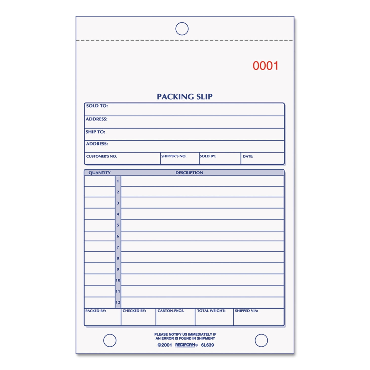 Rediform Office Products Packing Slip Book, 5 9/16 X 7 15/16 ...