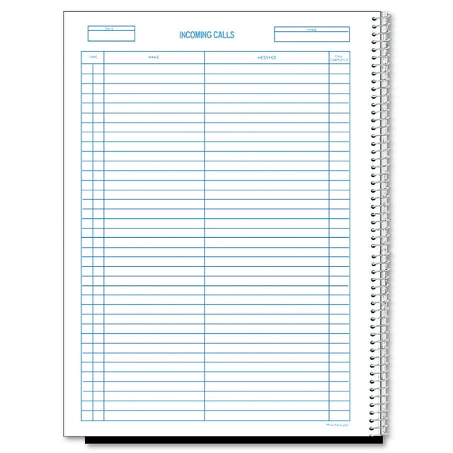 Rediform, RED50111, Incoming/Outgoing Call Register Book, 1 Each, White ...