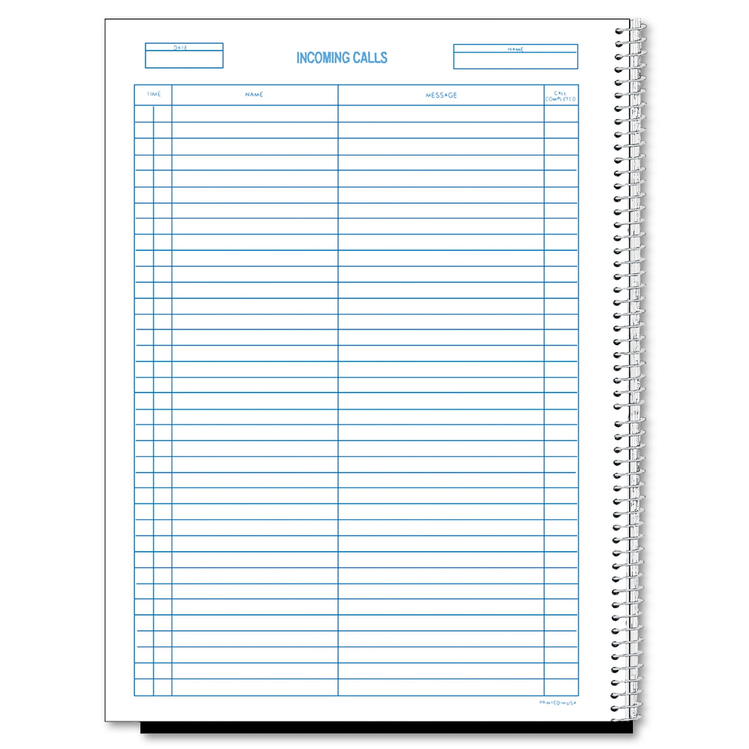 Rediform, RED50111, Incoming/Outgoing Call Register Book, 1 Each, White ...