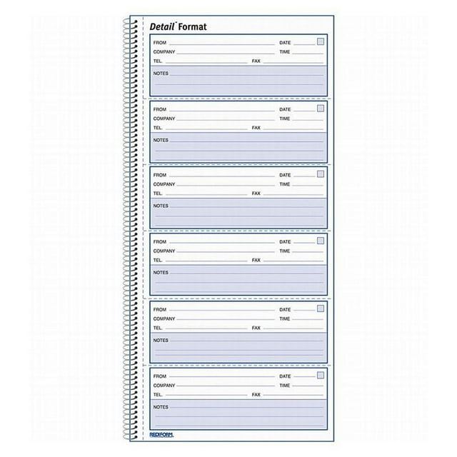 Rediform, RED51113, Voice Mail Log Book, 1 Each, White - Walmart.com