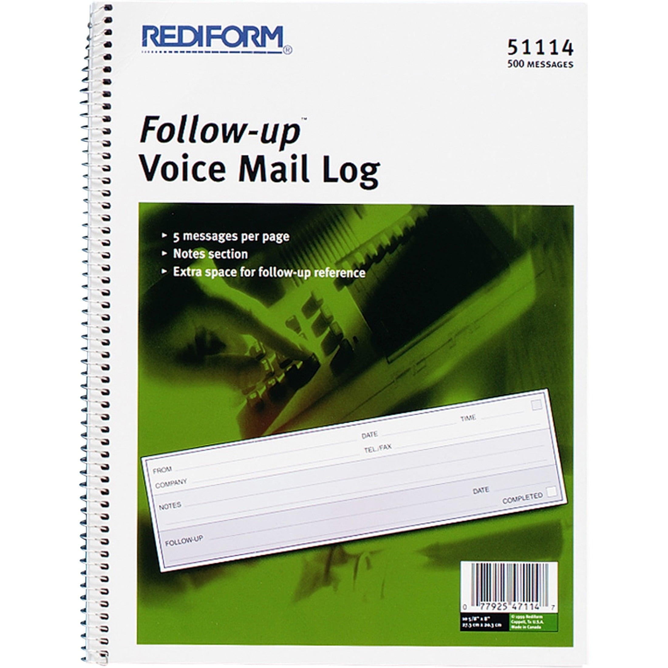 Rediform, RED51114, Follow-Up Voice Mail Log Book, 1 Each - Walmart.com