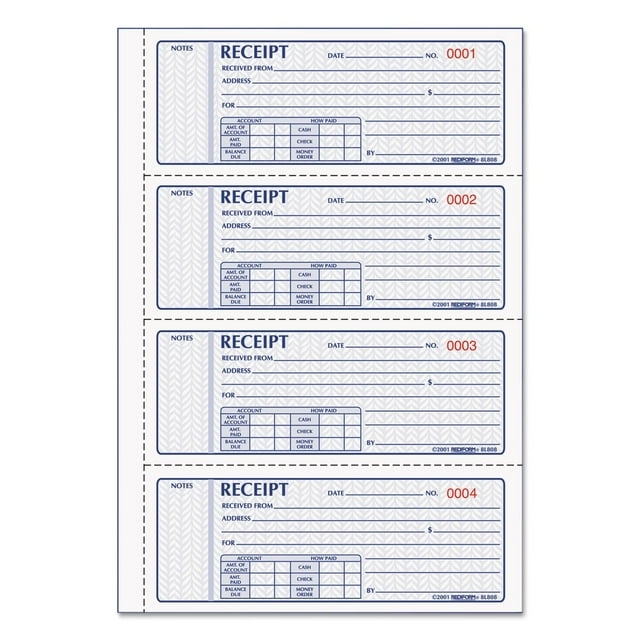 Rediform Office Carbon Copy, 3-Part Carbonless Money Receipt Book, 1 ...