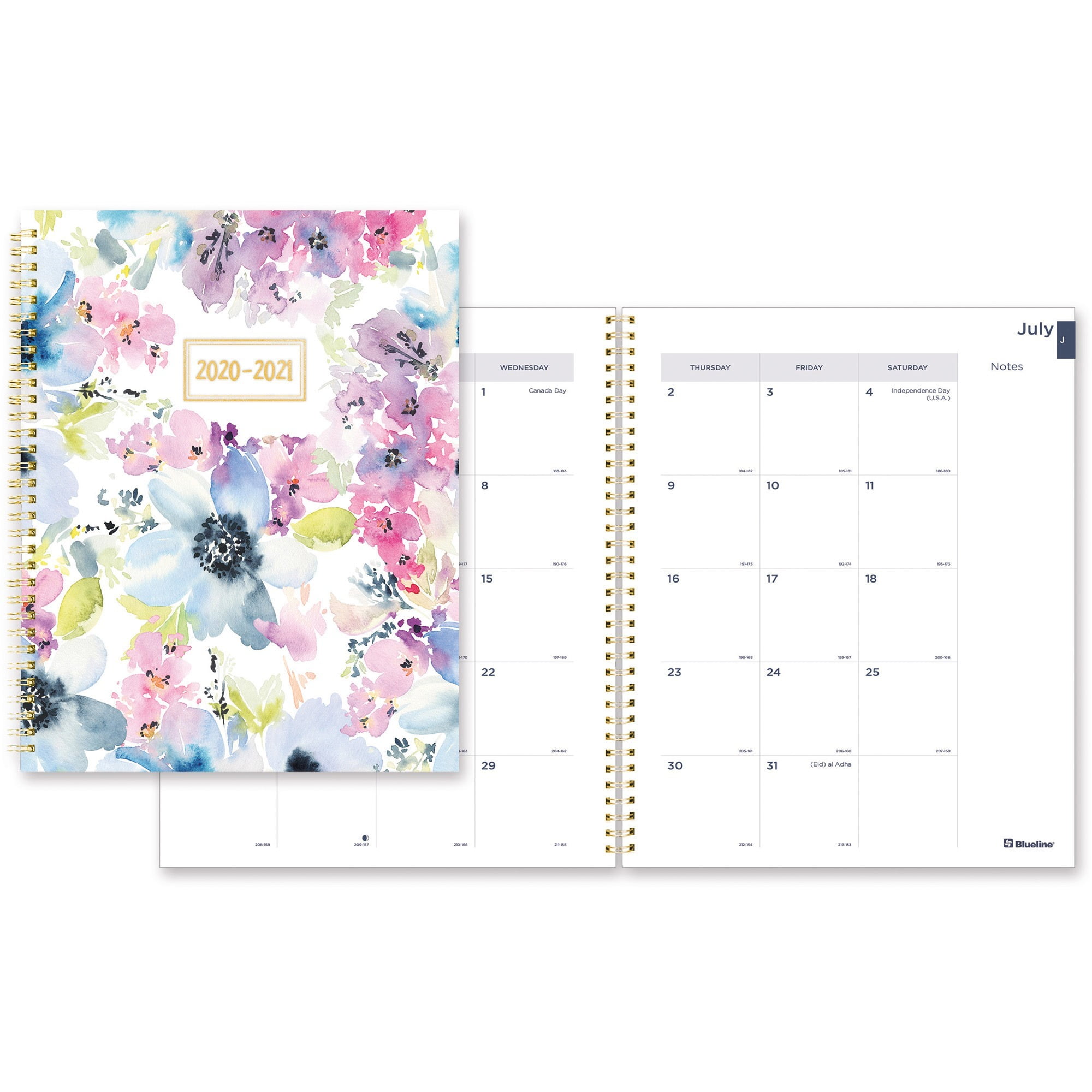 Rediform, REDCA714PM01, Academic Monthly Planner, 1 Each, Gold,Floral ...