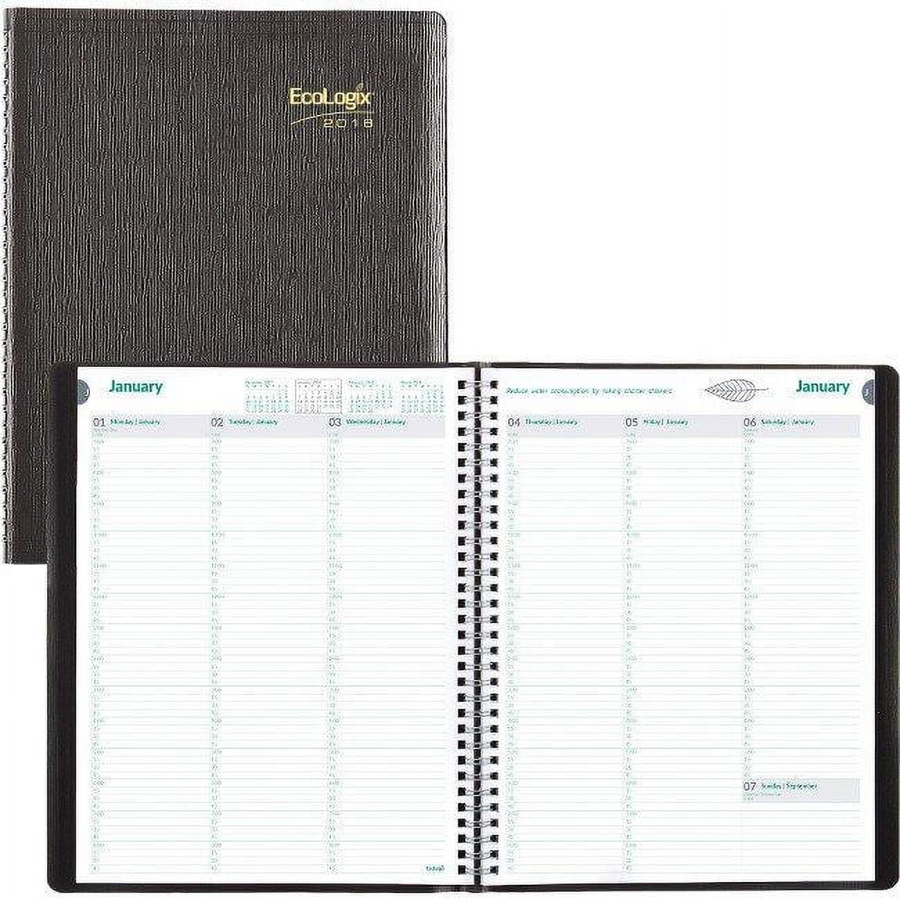 Rediform REDCB425WBLK Ecologix Weekly Planner, Black - Walmart.com