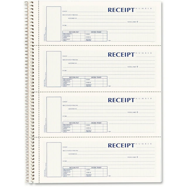 Rediform 3-Part Wirebound Money Receipt Book, Carbonless, Office Paper ...