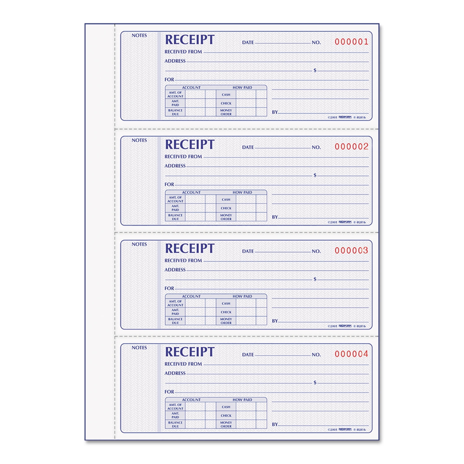 Rediform Office Carbon Copy Paper Receipt Book, Two-Part Carbonless, 7 ...