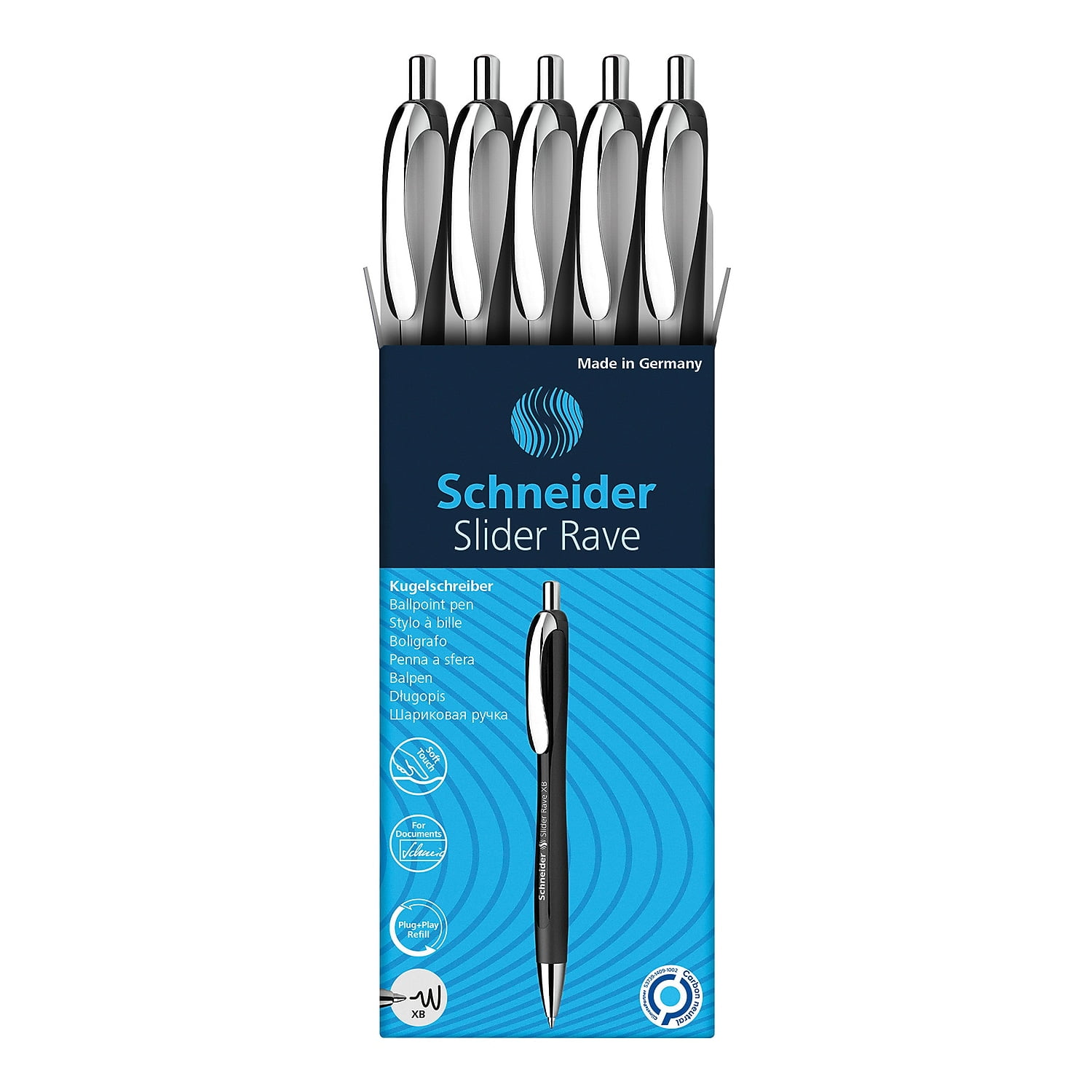 Schneider Slider Rave Retractable Ballpoint Pen Broad Point 1.4mm Blue ...
