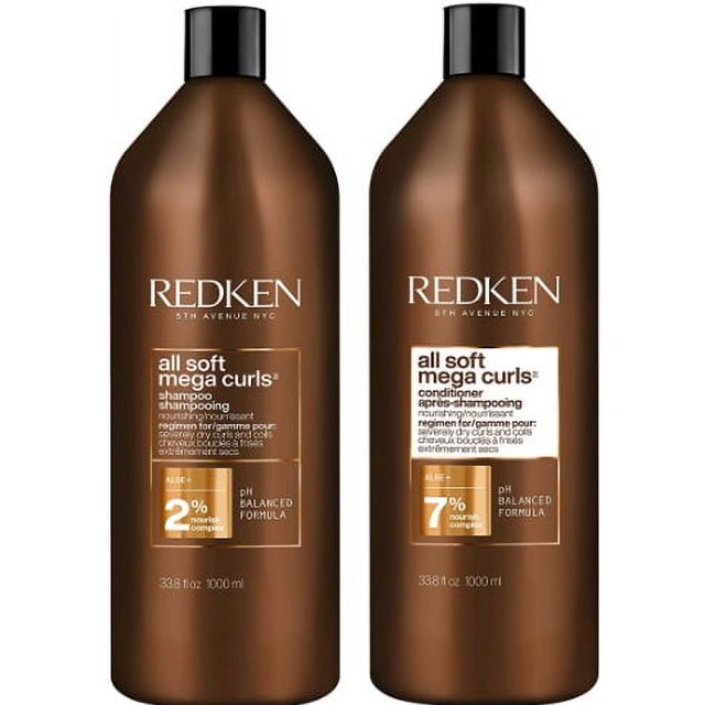 Redken All Soft Mega Curls Shampoo & Conditioner Set 33 oz, For Curly ...