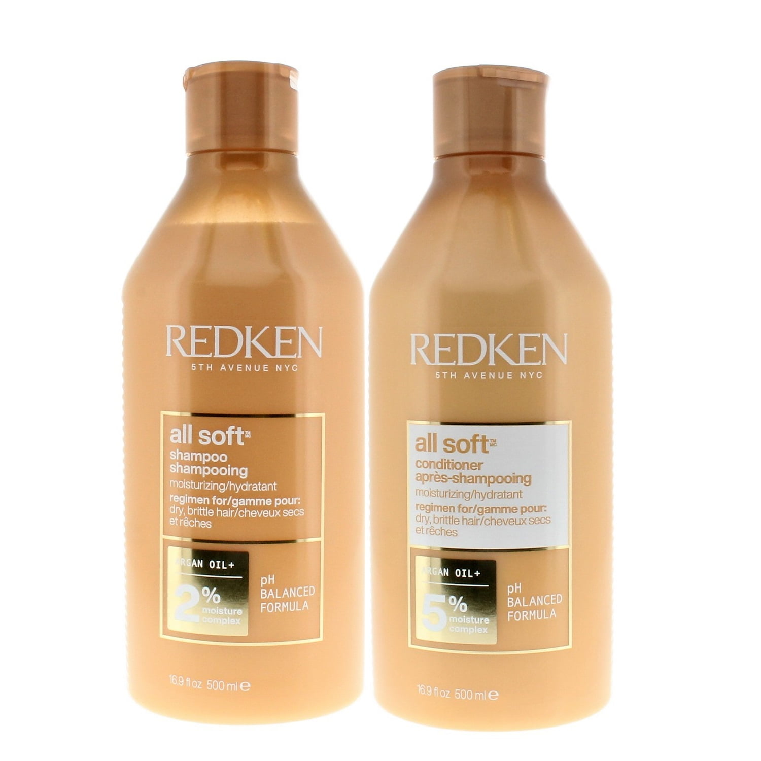 Redken All Soft Shampoo 2% and Conditioner 5%, Moisture Complex, 500ml ...