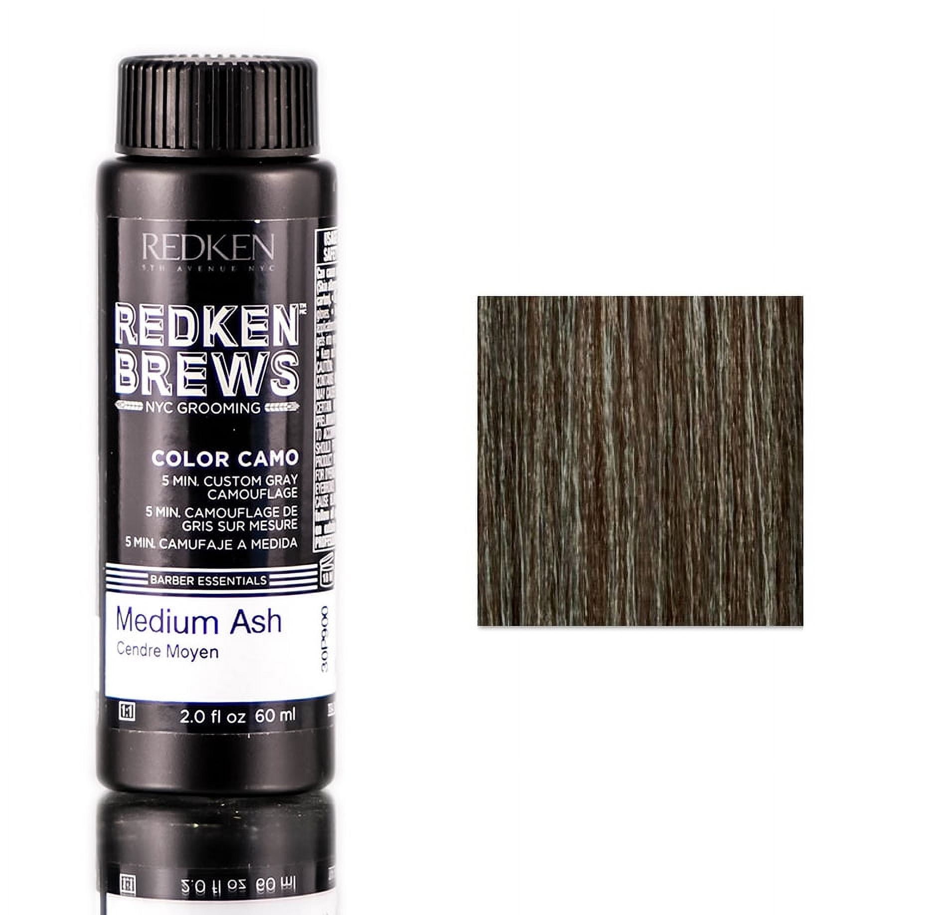 Redken Brews Color Camo- Medium Ash Dye for Natural Hair Gray Coverage ...