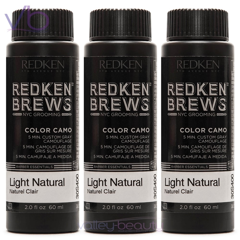 Redken Brews 5 Minute Color Camo, Light Natural, 3x60ml, Grey Hair ...