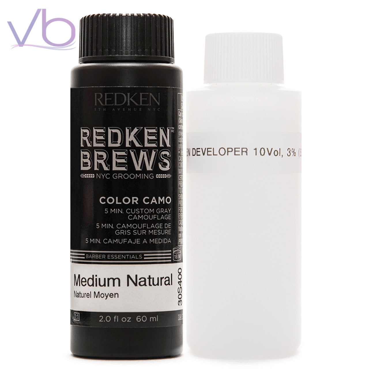 Redken Brews For Men 5 Minute Color Camo with Developer, Medium Natural ...