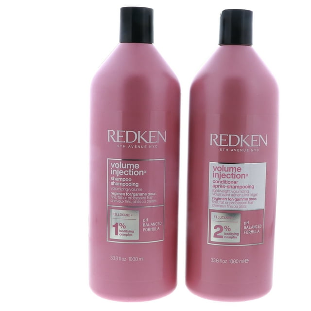 Redken Volume Injection Shampoo & Conditioner, Full Scalp Care, for All ...