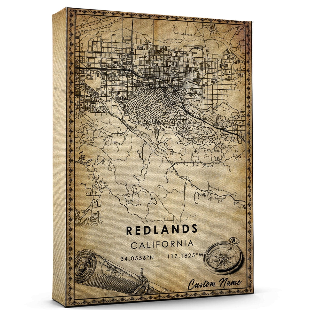 Redlands Map Poster, California Map Art Poster, Canvas, Redlands Map ...