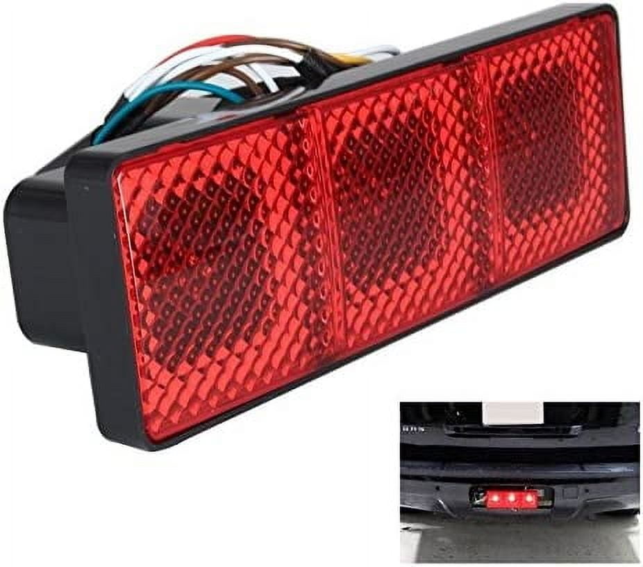 Light-Up Rectangular Trailer Hitch Receiver Cover Brake Tail Turn Light ...