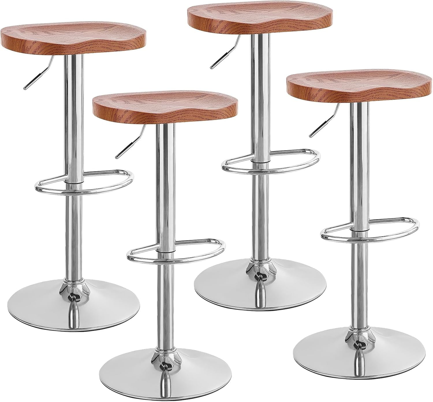 Redlife Bar Stools Set of 4, Counter Height Bar Stools Swivel Barstools ...