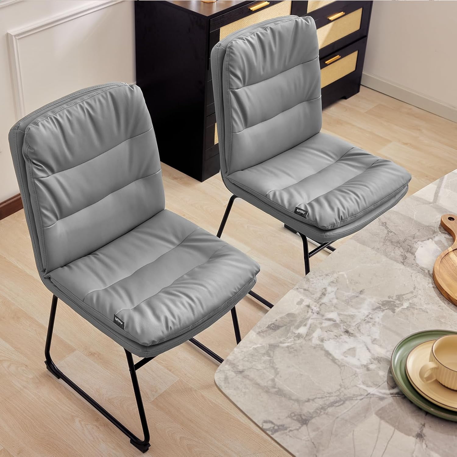 Redlife Dining Chairs Set of 2 Double Layer Upholstered Dining Chairs ...