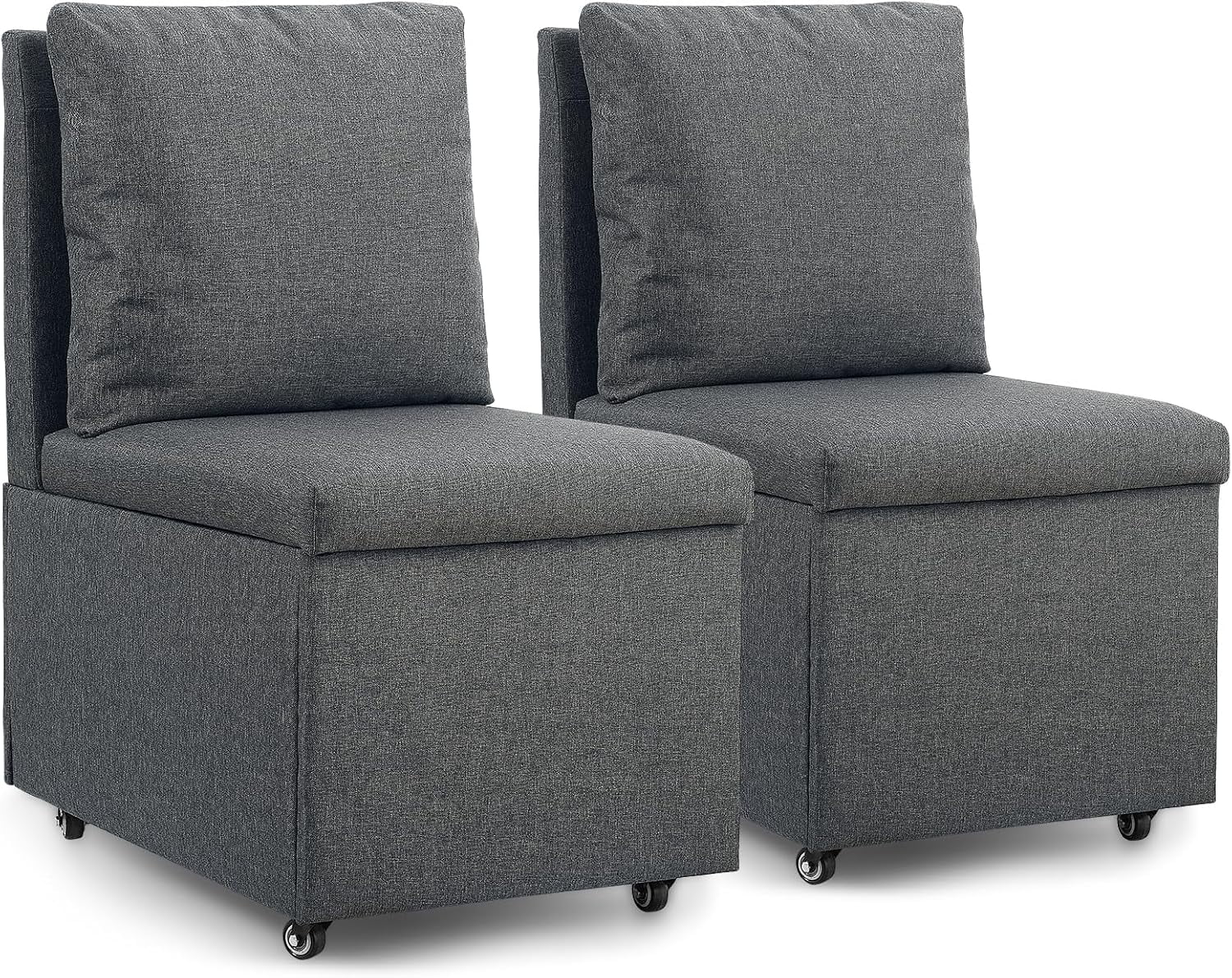 Redlife Dining Chairs Set of 2, Upholstered Dining Chairs with casters ...