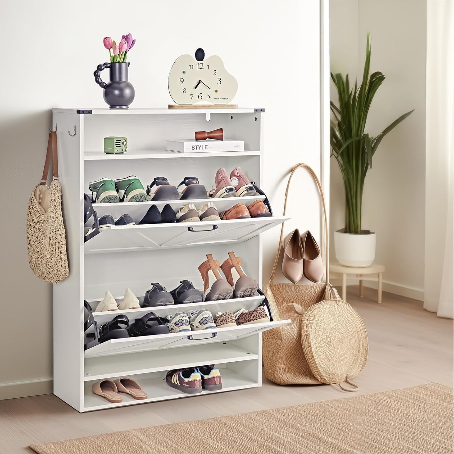 Redlife Shoe Storage Cabinet, Shoe Cabinet for Entryway, Freestanding ...